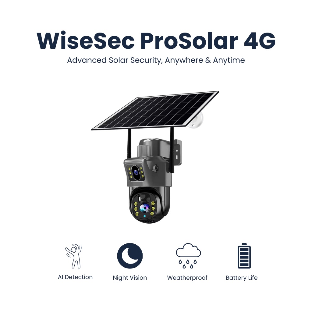 WiseSec Newton™ | 4K Solar Security Camera with Night vision AI & 4G – Wisesec
